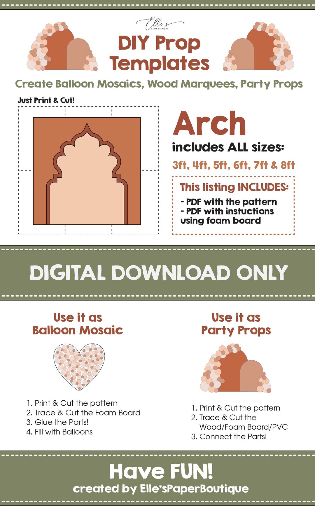 Decorative Wall Template, Elegant Arch Backdrop Template, Wedding Arch ...