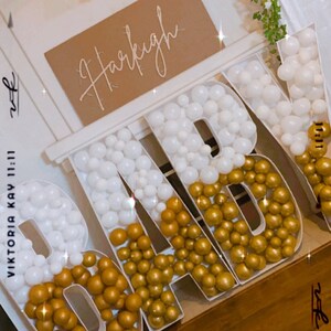 Mosaic Letter M - Square Font, Mosaic From Balloons, Wood Marquee ...