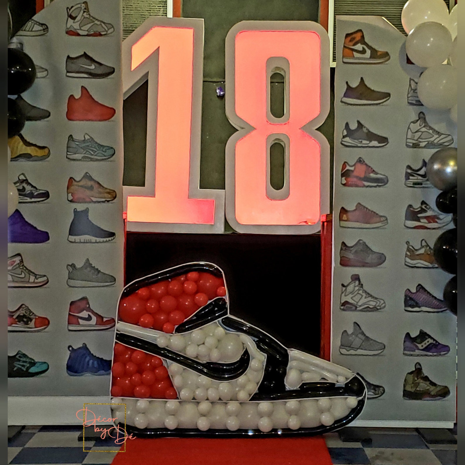 Sneaker From Balloons Shoe Mosaic From Balloons Decor Ideas - Etsy