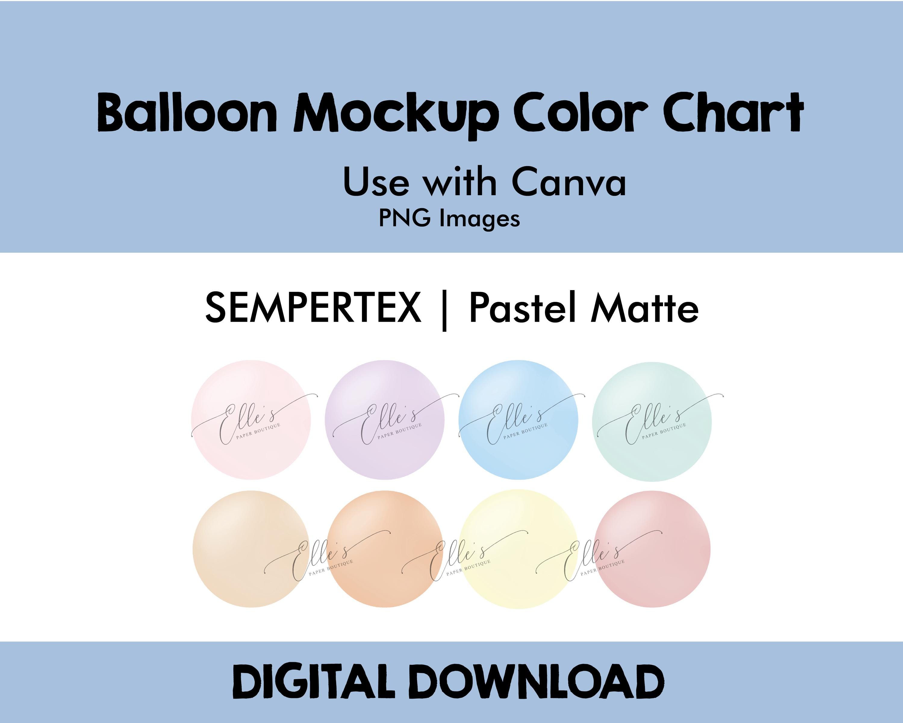 Sempertex Pastel Matte Colors, Balloon Mockup Color Chart, BUNDLE ...