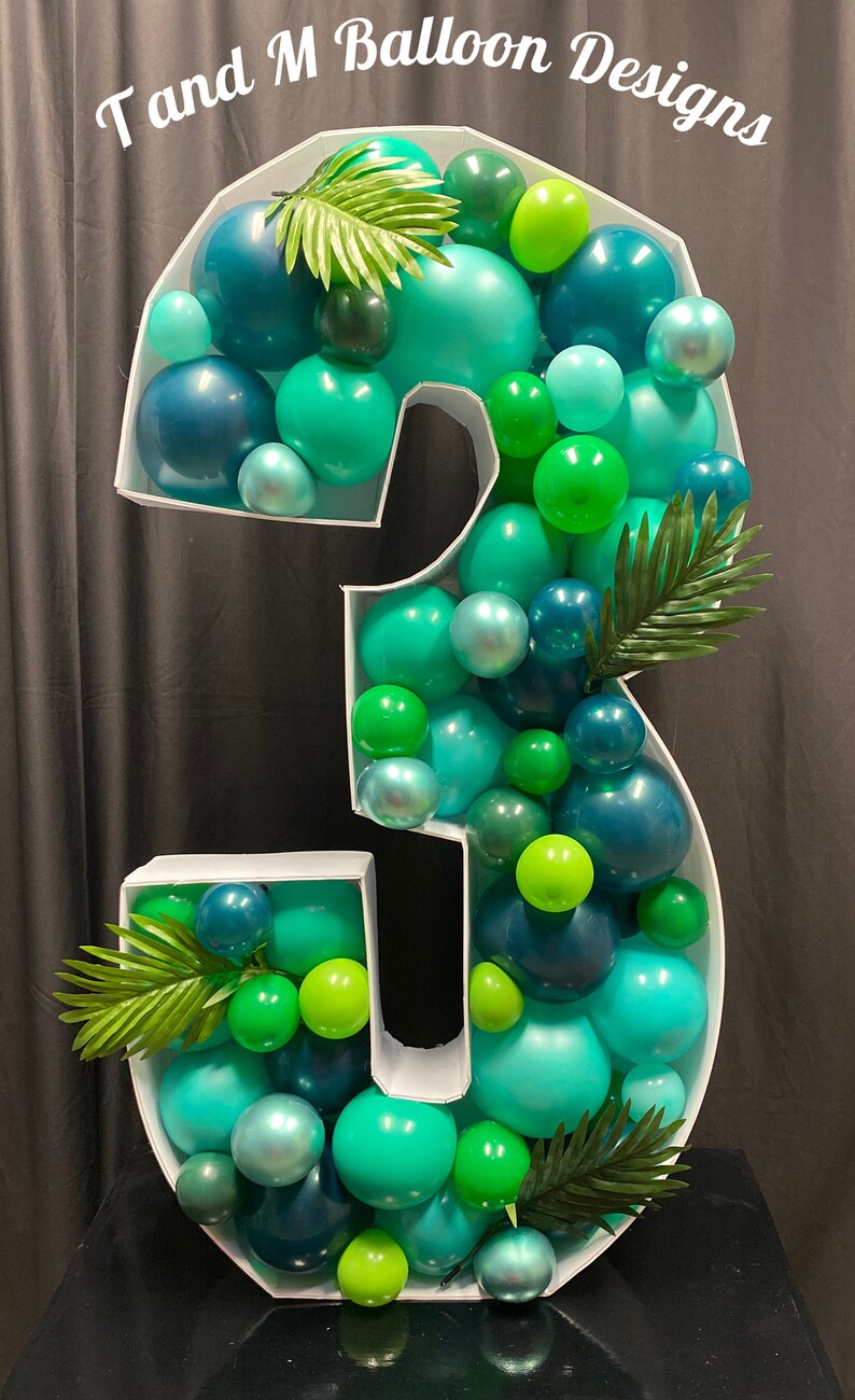 FANCY Number 3 Balloon Mosaic Template Number Three Mosaic Etsy