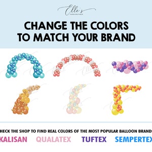 6 Balloon Garland Mockups, Canva Template, Party Scene Creator, Canva ...