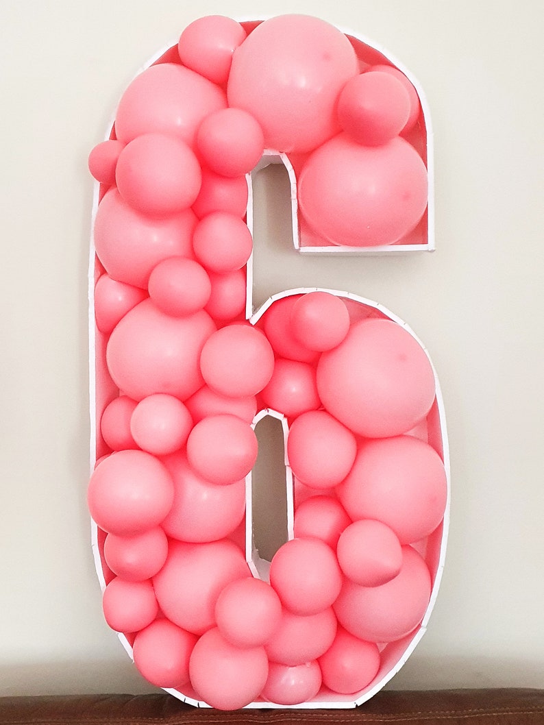 FANCY Number 6 Balloon Mosaic Template Six Mosaic Number Etsy