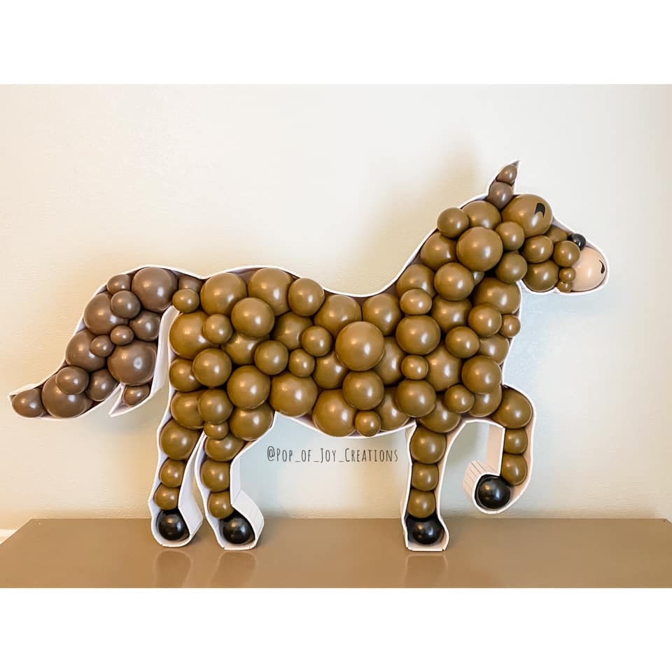 Carousel Horse Mosaic from Balloons Horse Mosaic Template | Etsy