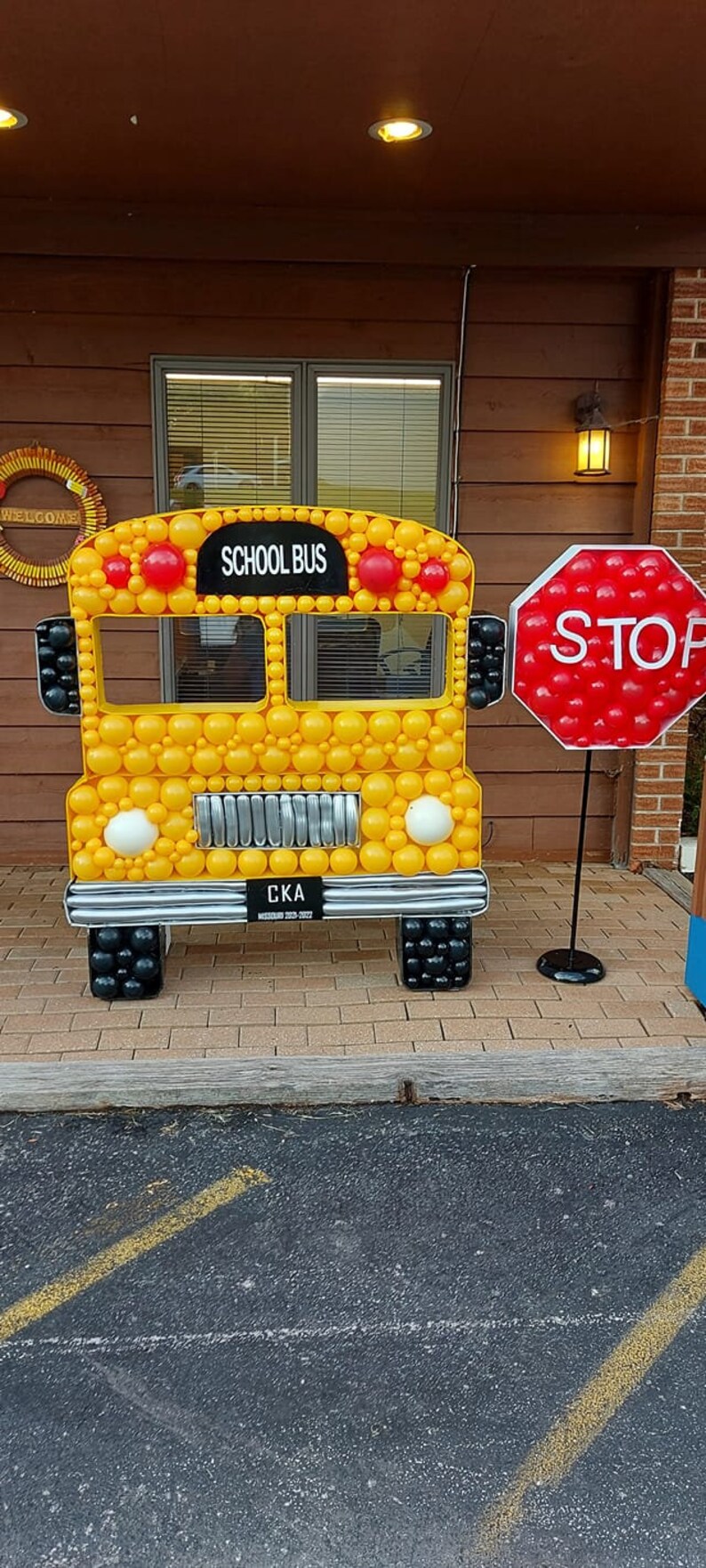 School Bus Mosaic From Balloons Teacher's Day Gift Bus - Etsy