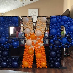 Mosaic Letter M - Square Font, Mosaic From Balloons, Wood Marquee ...