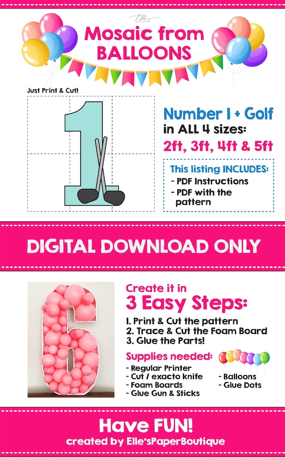 Number 1 Golf Stick Mosaic Golf Club Mosaic Numbers - Etsy