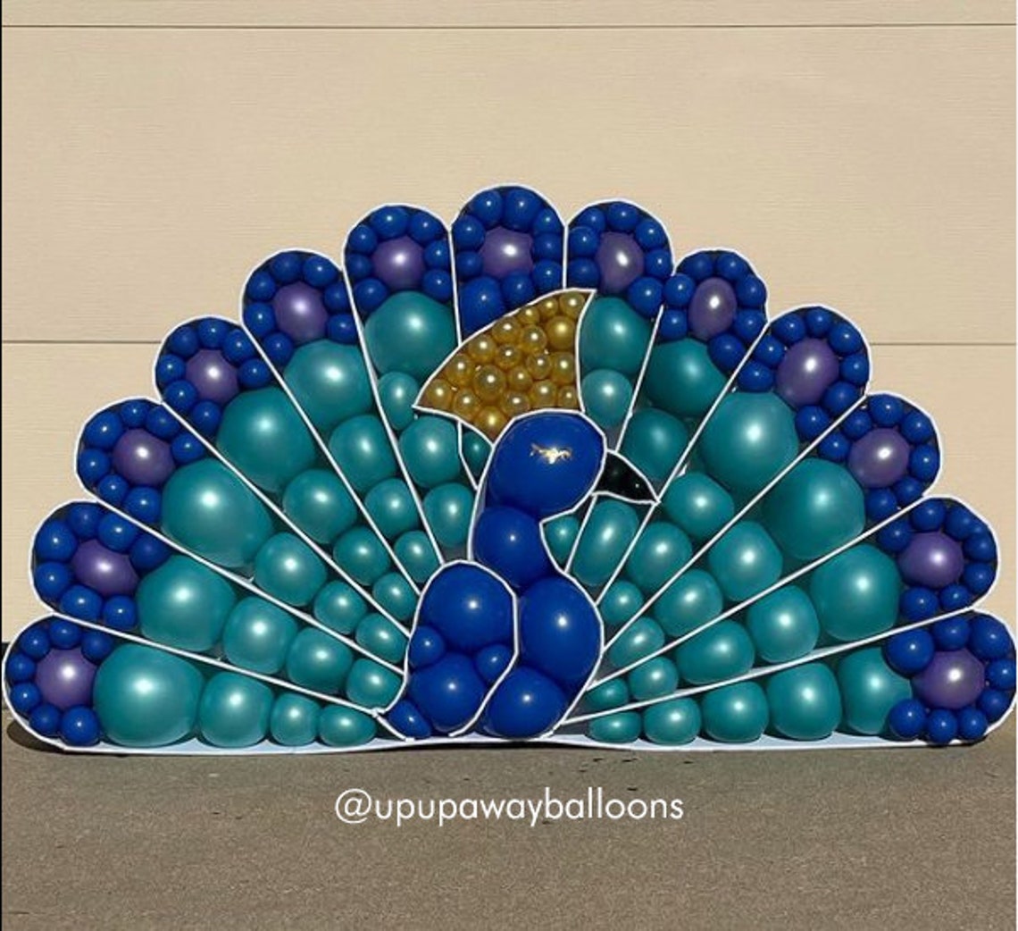 Peacock From Balloons, Mosaic From Balloons, Peacock Decor, Birthday ...
