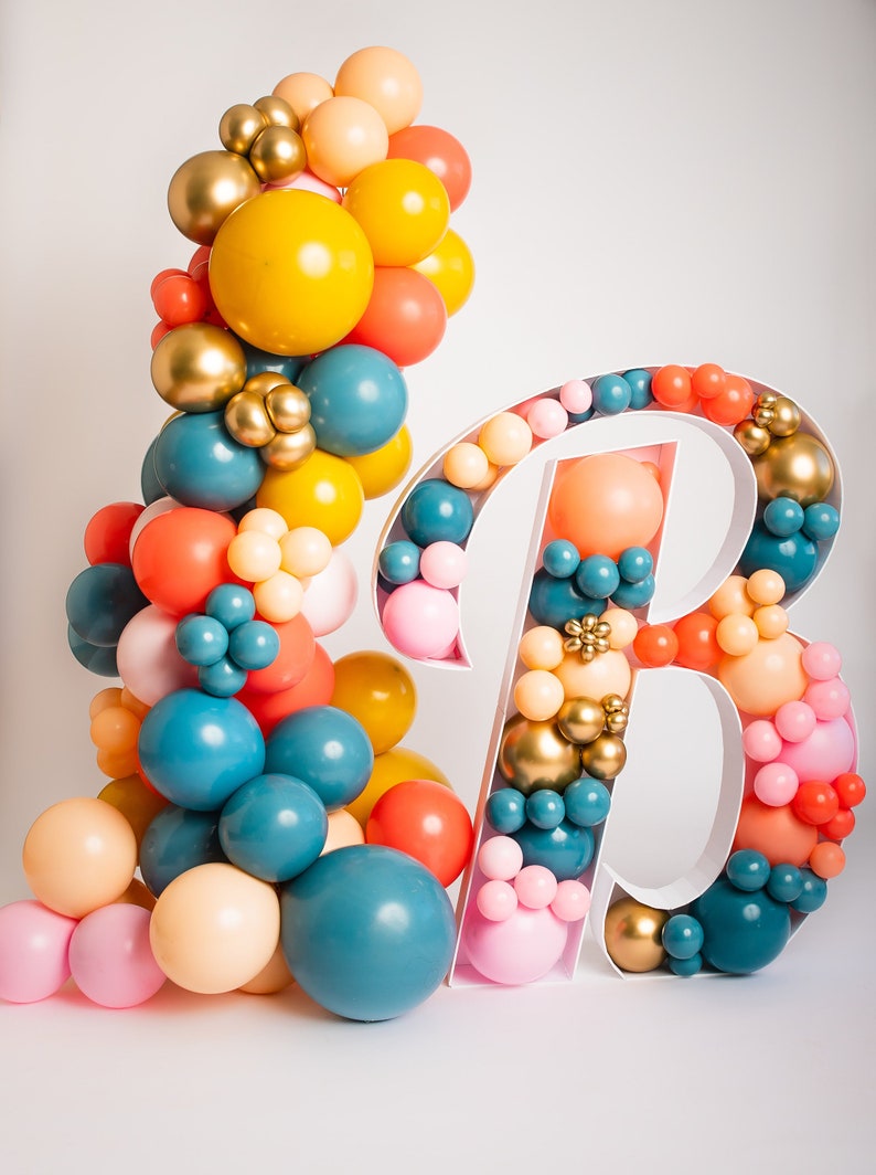 4ft FANCY Letters Mosaic From Balloons, All Sizes All Letters, 4ft ...