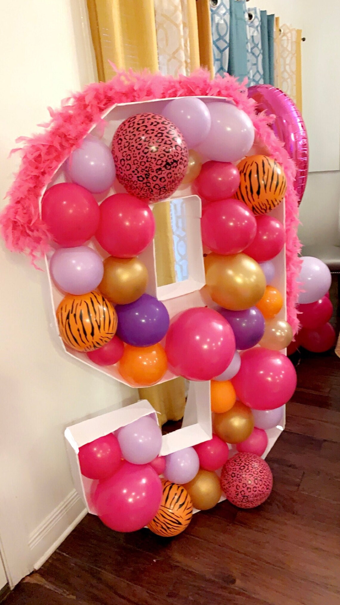 SQUARE Number 9 Balloon Mosaic Template Nine Mosaic Number | Etsy