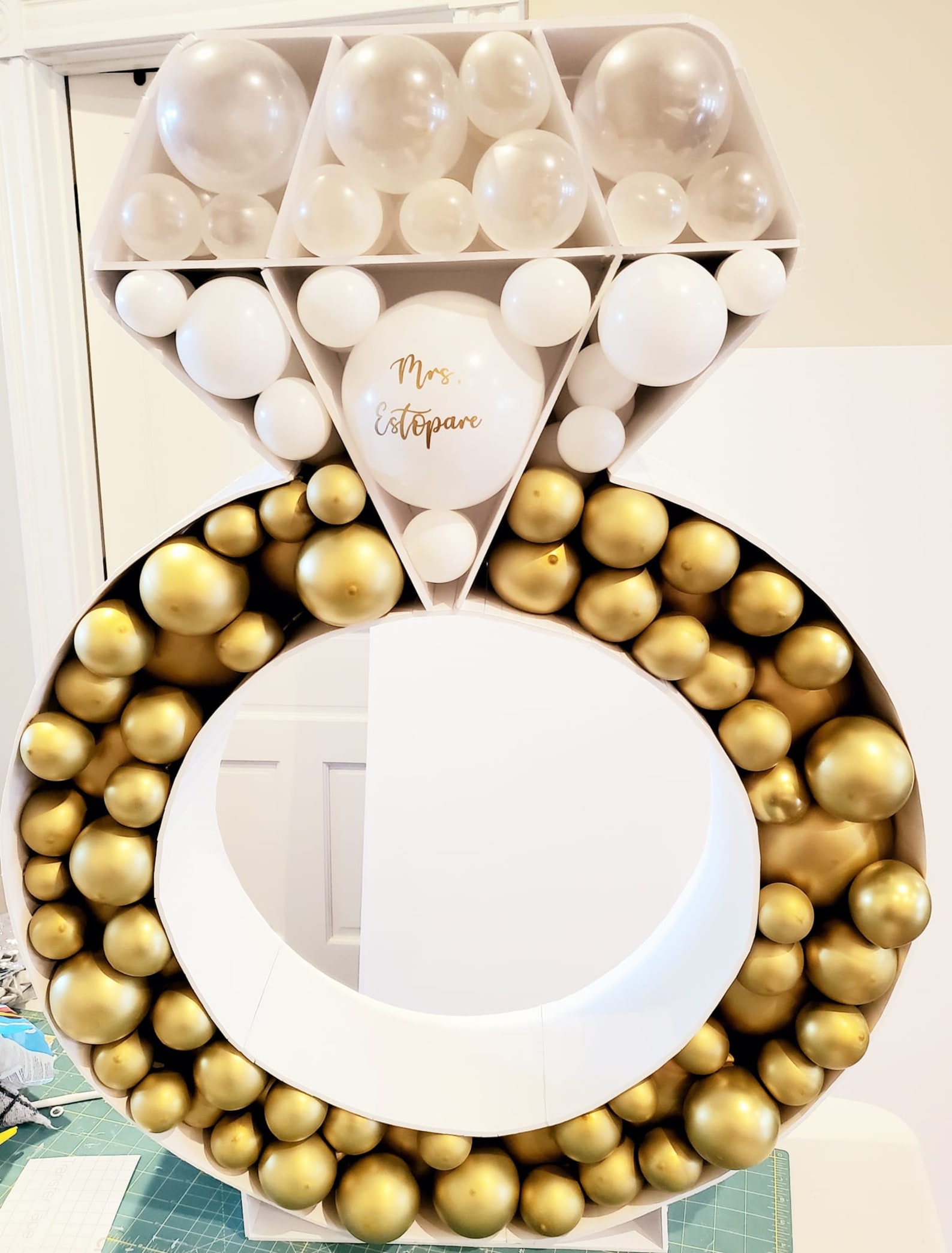 Diamond From Balloons, Mosaic From Balloons, Bridal Shower Decor, DIY ...