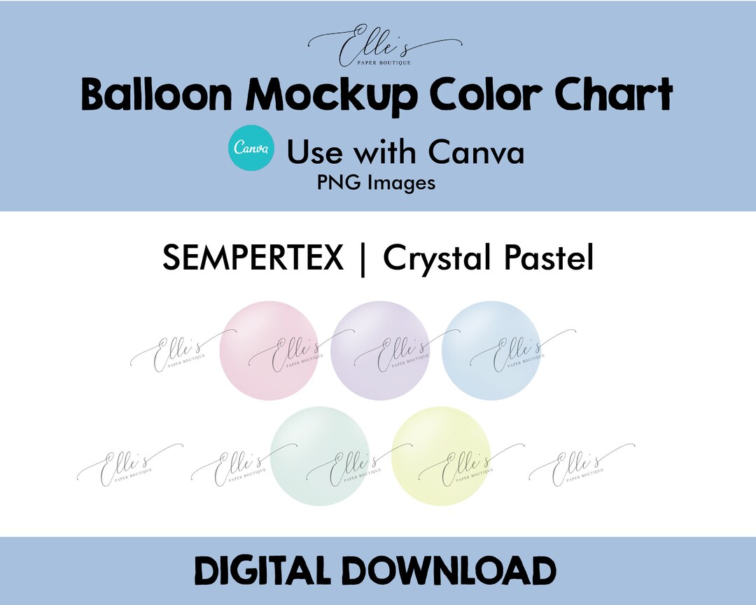 Sempertex Crystal Pastel Colors, Balloon Mockup Color Chart, Balloon ...