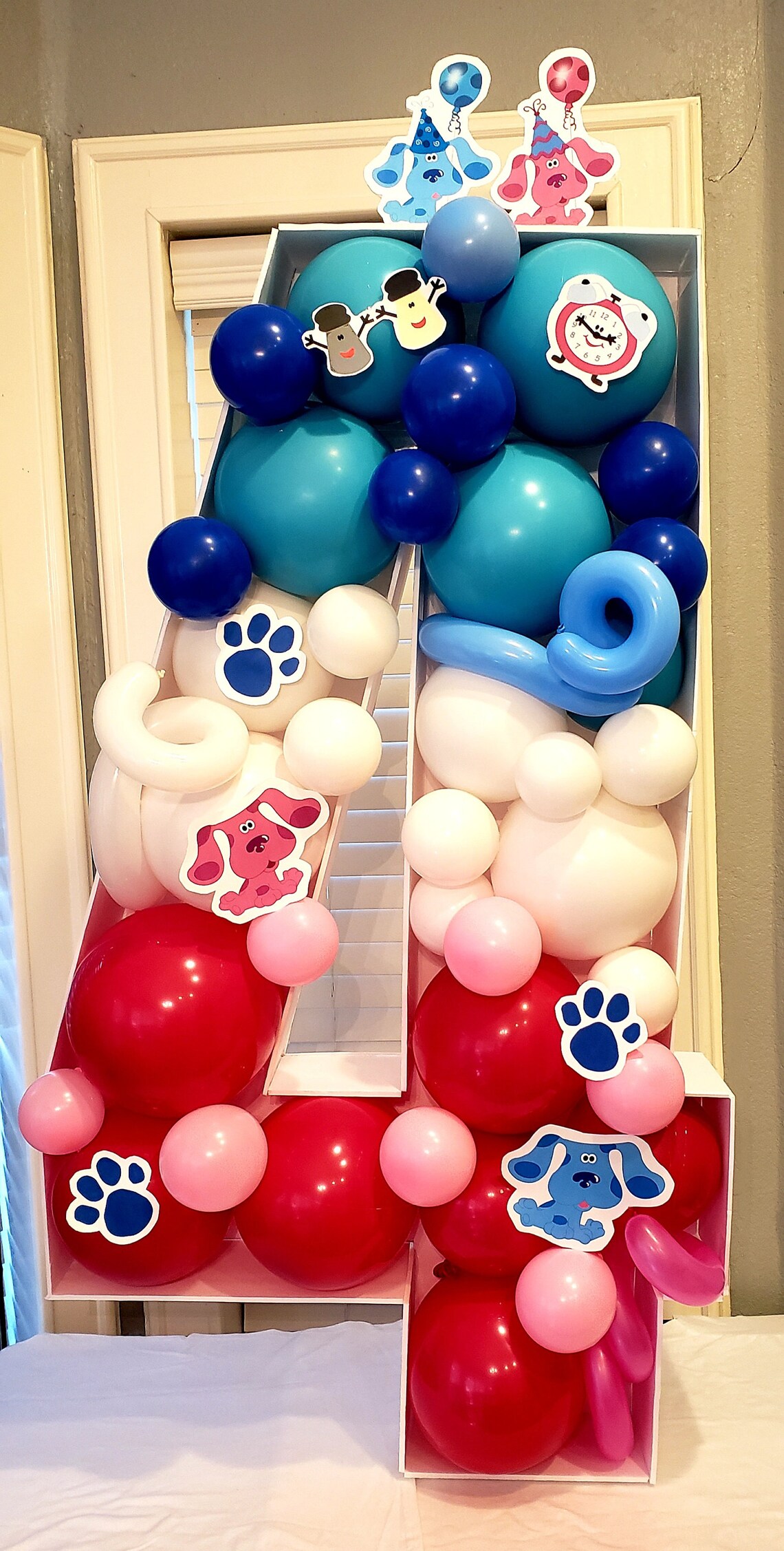 SQUARE Number 4 Balloon Mosaic Template Four Mosaic Number - Etsy