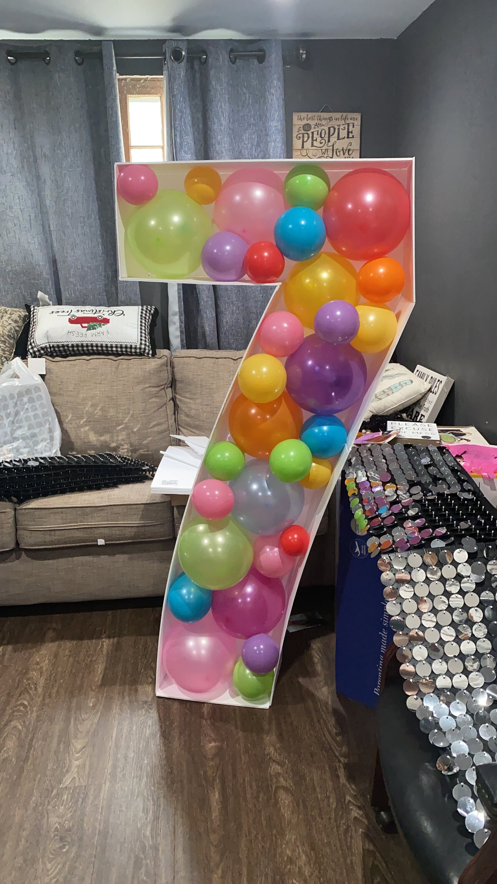 SQUARE Number 7 Balloon Mosaic Template Seven Mosaic Number - Etsy Canada