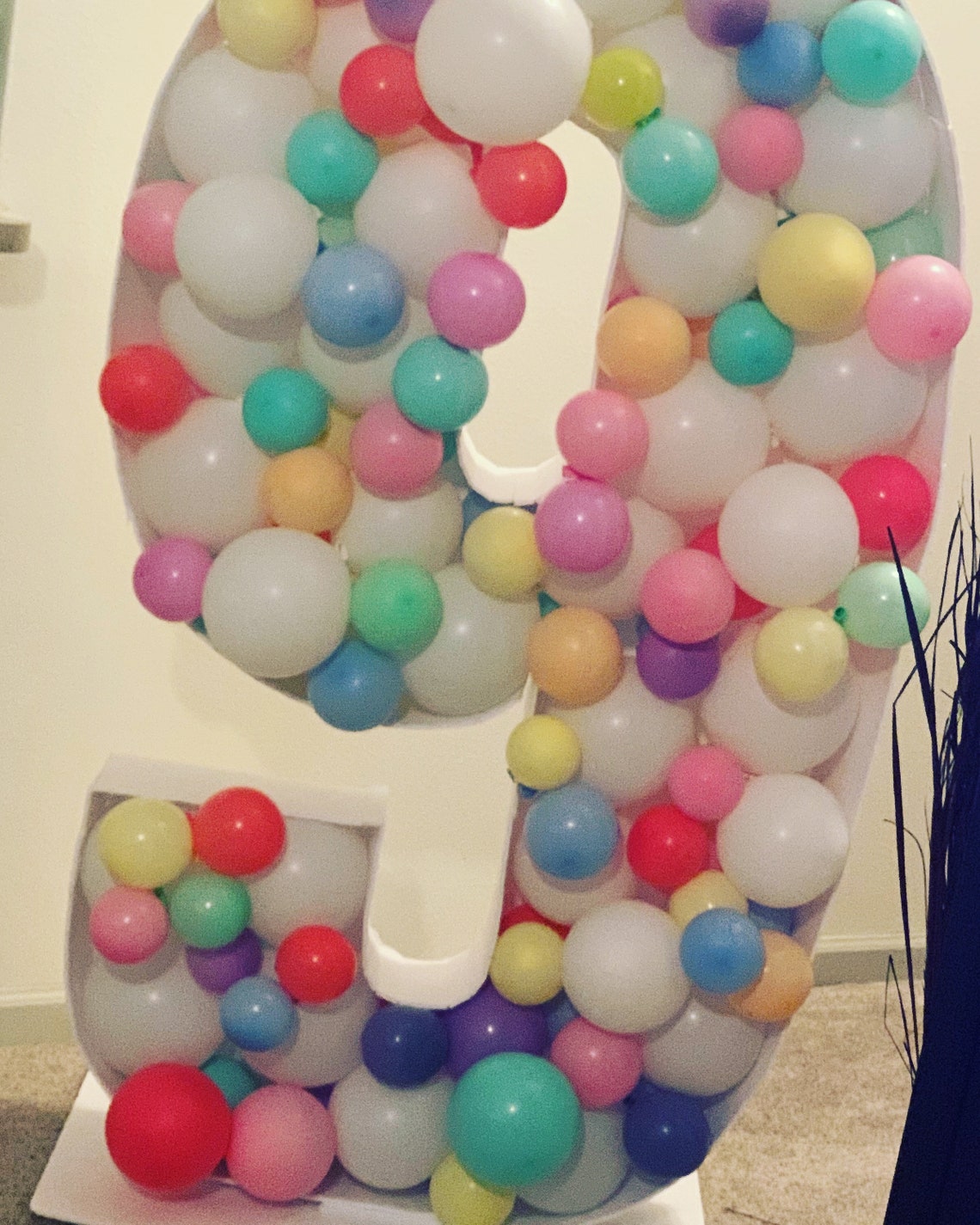 Mosaic Number 9 Number Nine Mosaic Template From Balloons - Etsy