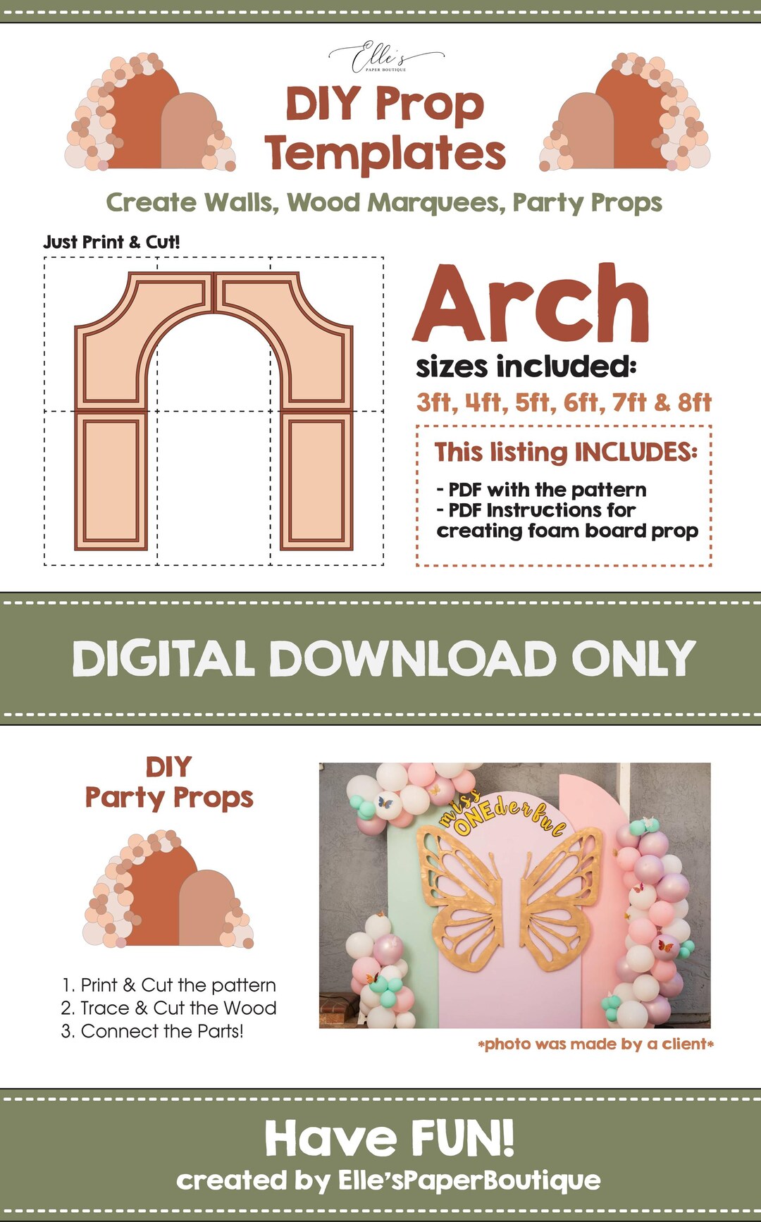 Decorative Arch Template, Elegant Arch Backdrop Template, Wedding Arch ...