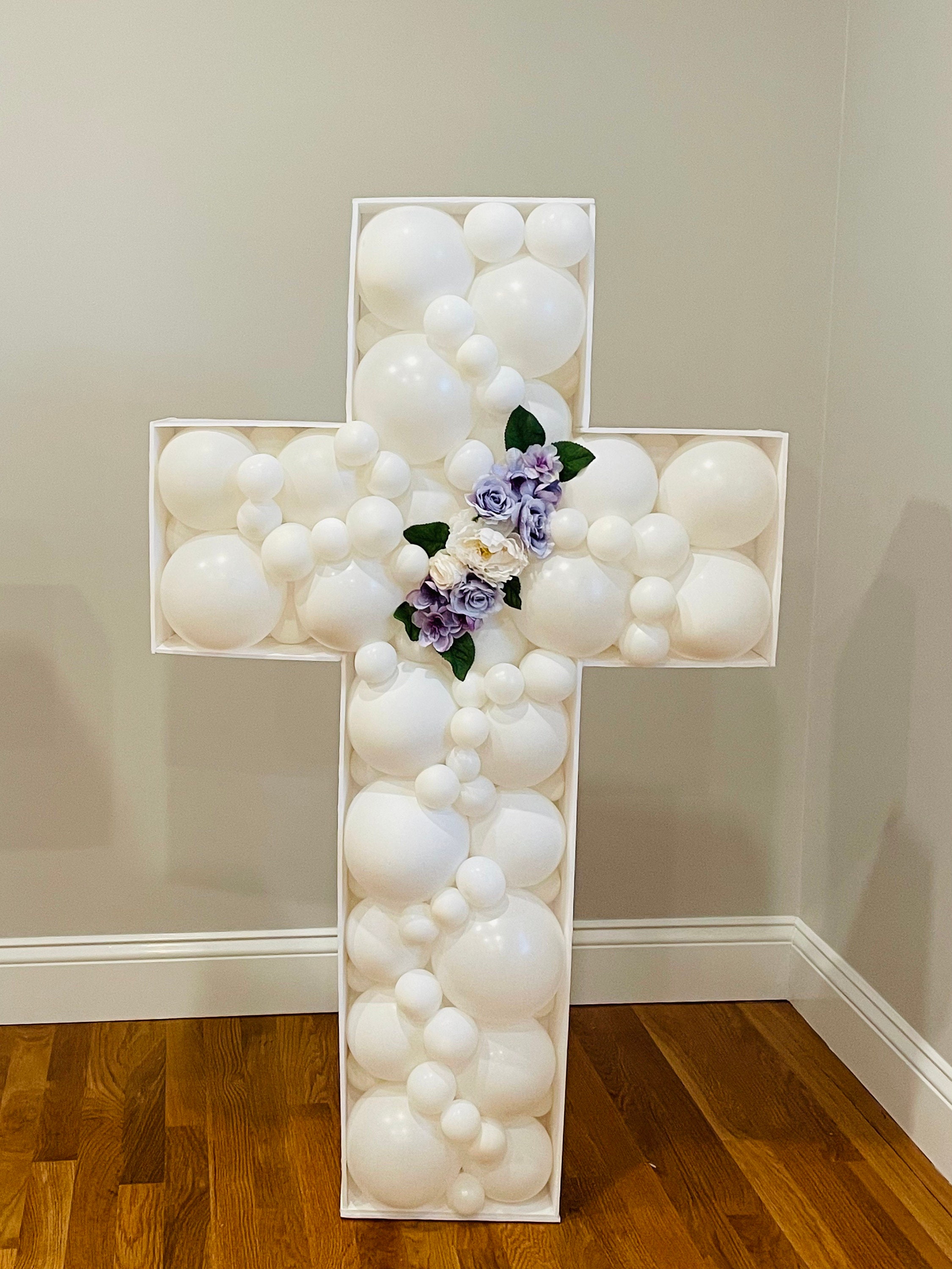 Cross From Balloons, Cross Mosaic From Balloons, Easter Mosaic Balloons ...
