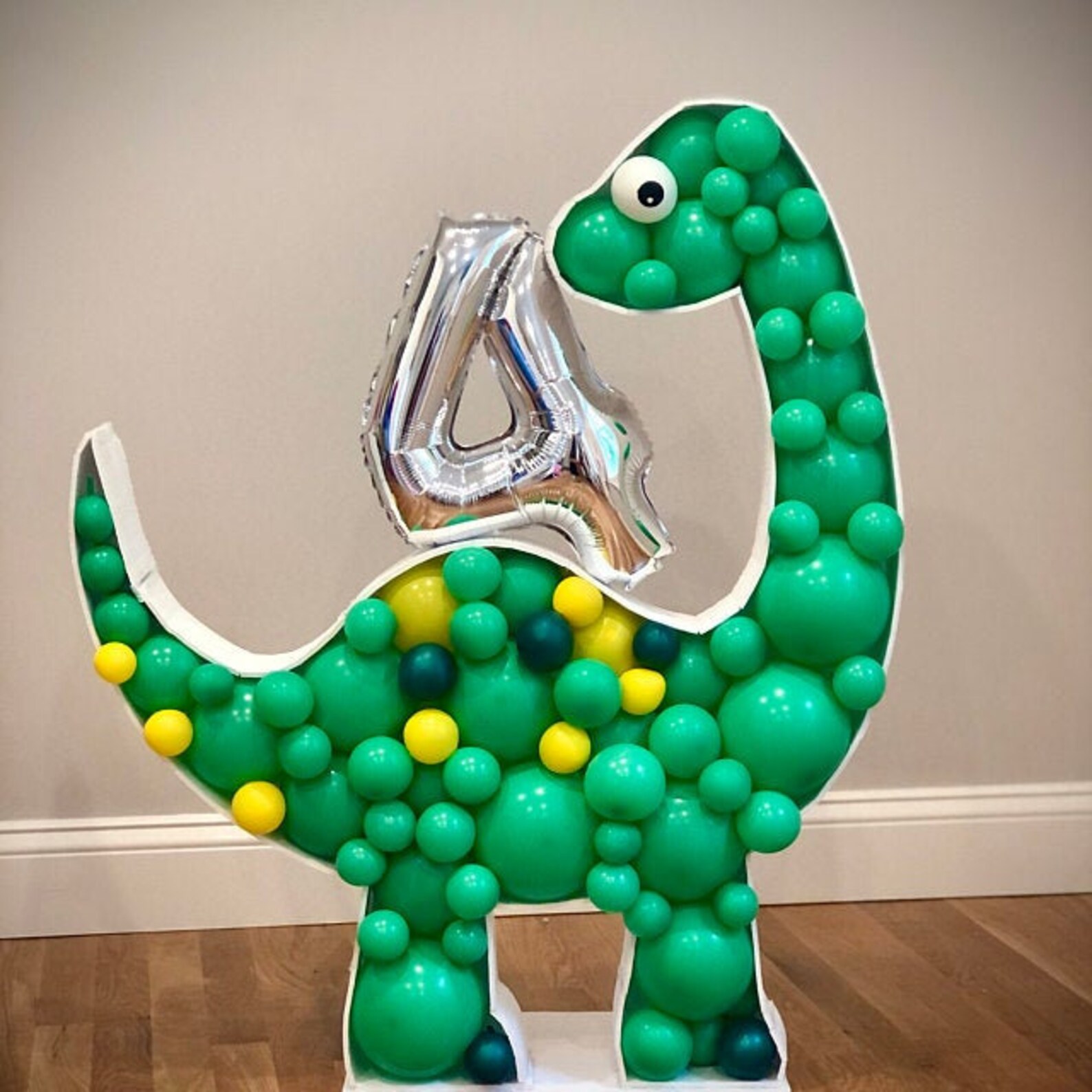 Dino From Balloons, Dinosaur Mosaic From Balloons, Dino Birthday Decor ...