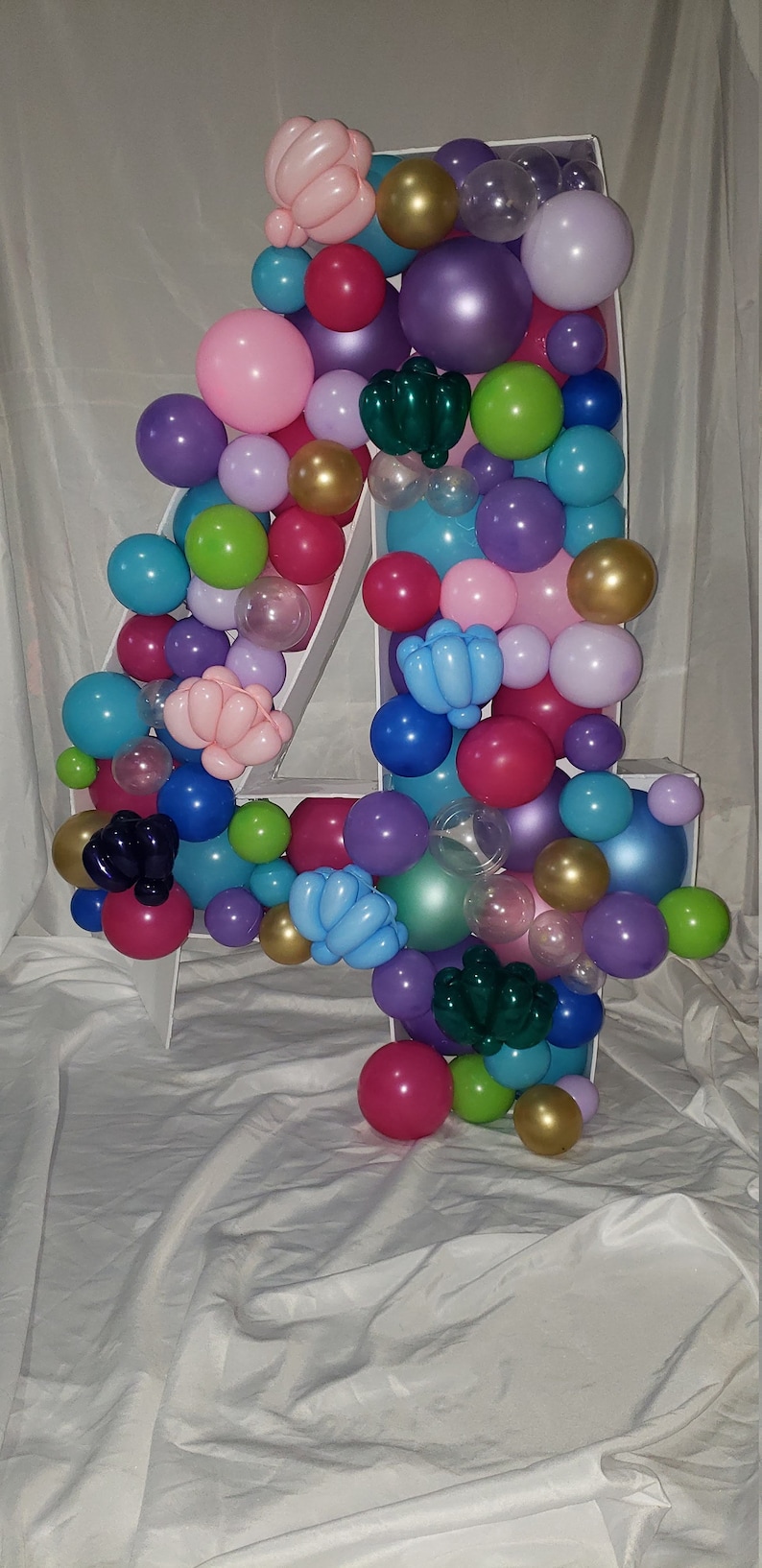 SQUARE Number 4 Balloon Mosaic Template Four Mosaic Number - Etsy