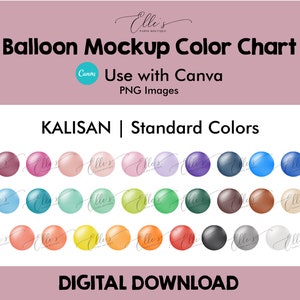 Kalisan Standard Balloon Colors, Balloon Mockup Color Chart, Balloon ...