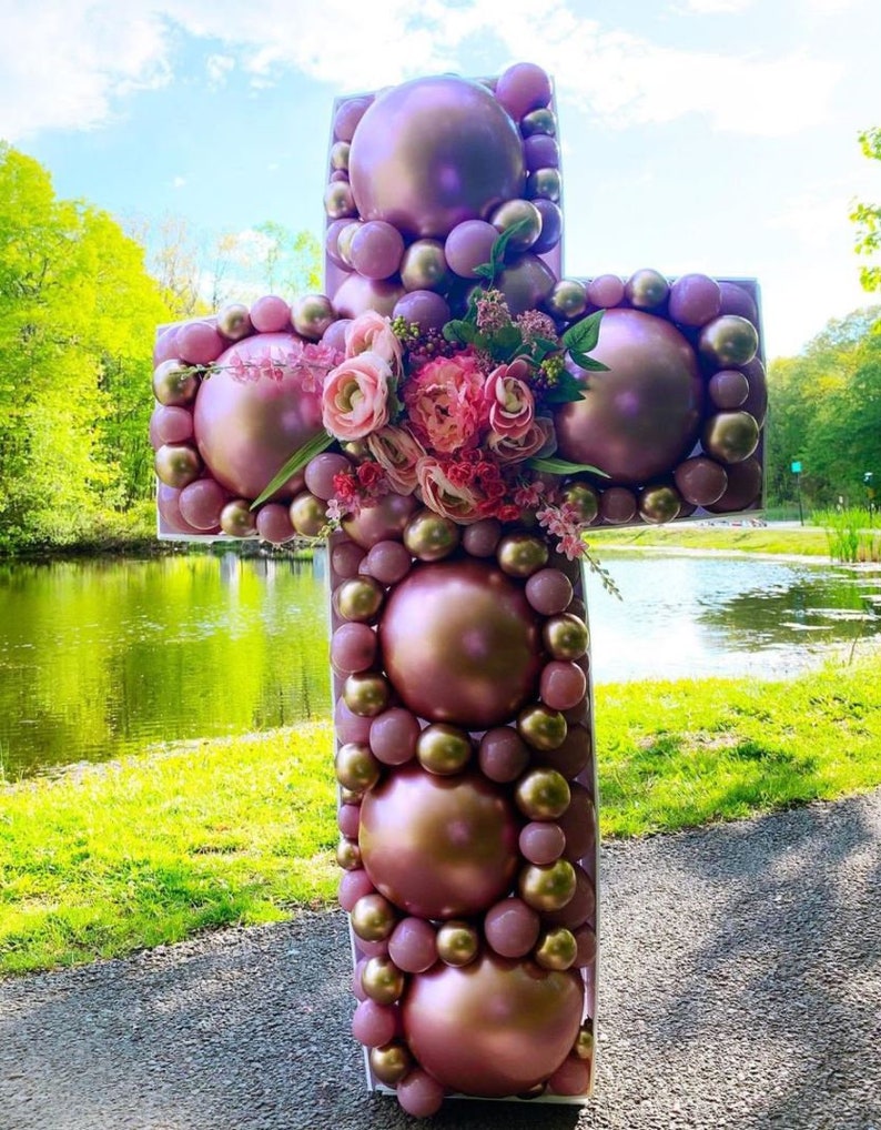 Cross From Balloons Cross Mosaic From Balloons Easter Mosaic - Etsy