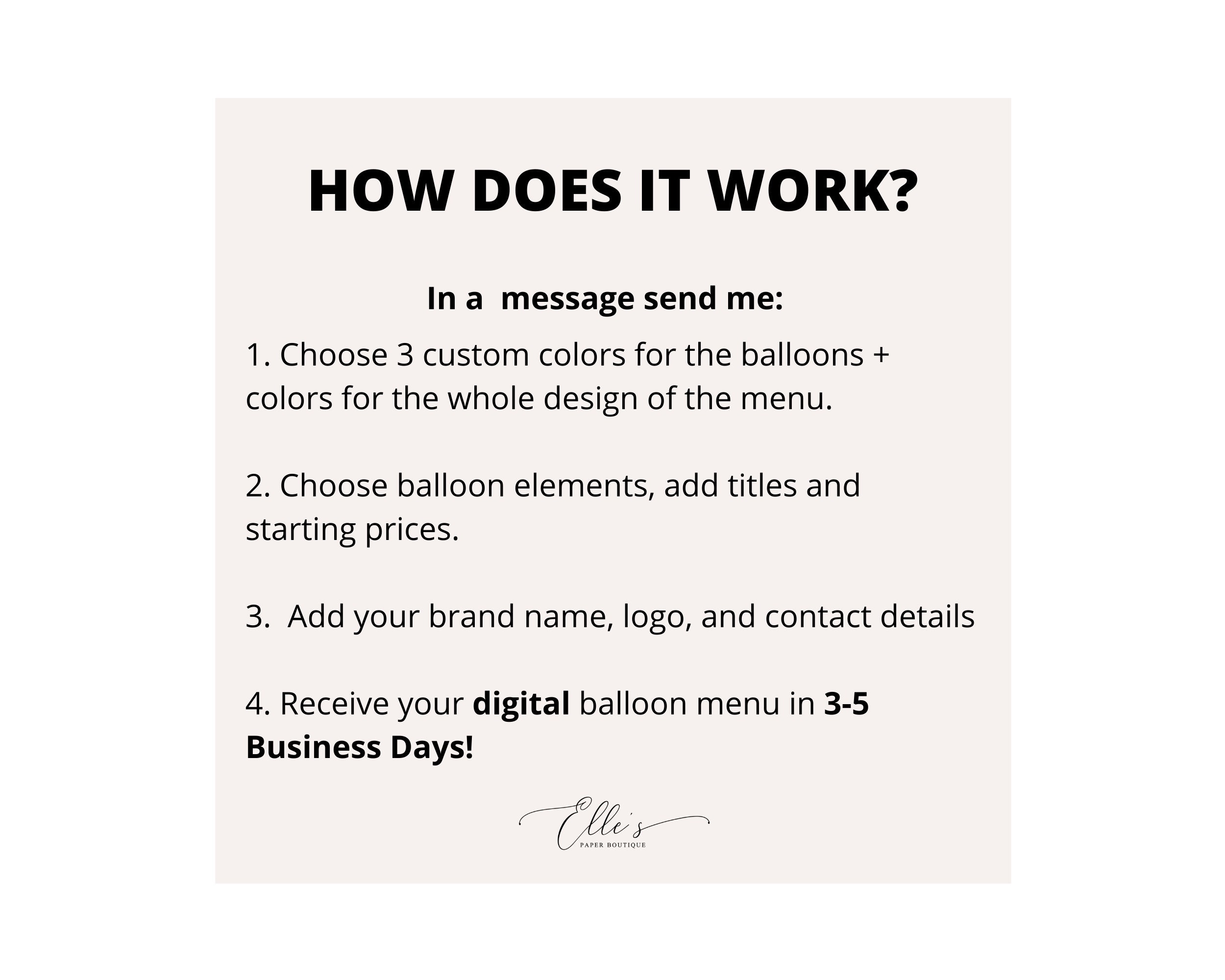 CUSTOM Balloon Price List Balloon Menu Balloon Price Guide - Etsy