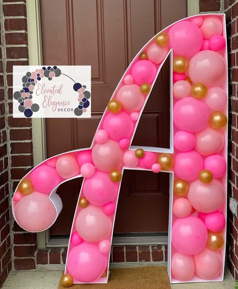 5ft FANCY Letters Mosaic From Balloons, All Sizes All Letters, 5ft ...