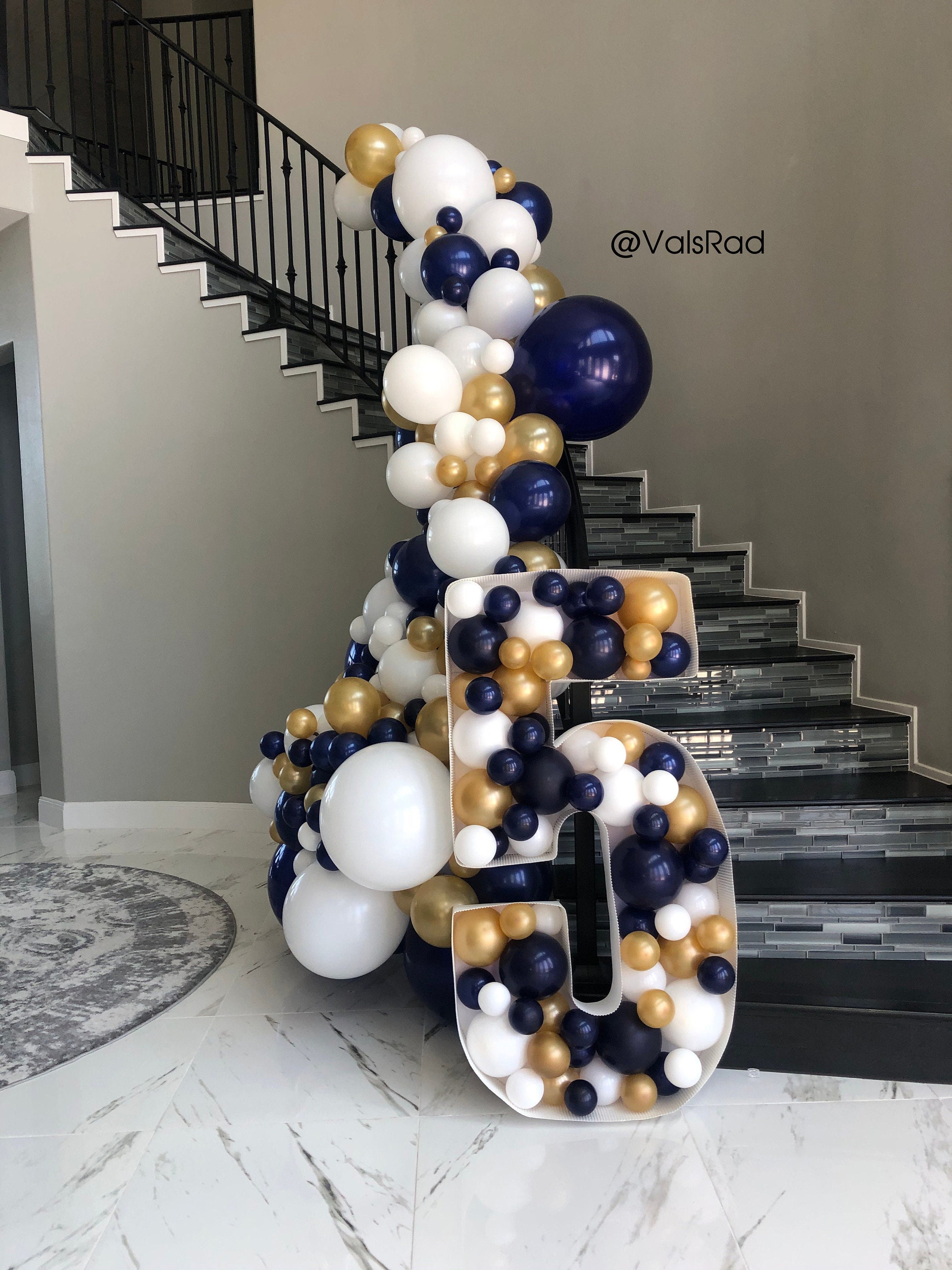 FANCY Number 7 Balloon Mosaic Template Seven Mosaic Number | Etsy