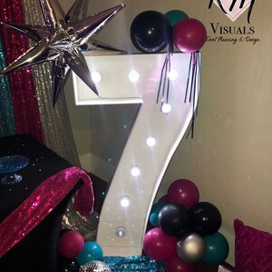 FANCY Number 7, Balloon Mosaic Template, Seven, Mosaic Number Template ...