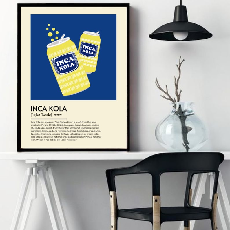 Inca Kola Poster Peru Art Peru Print Peru Wall Art Peru - Etsy