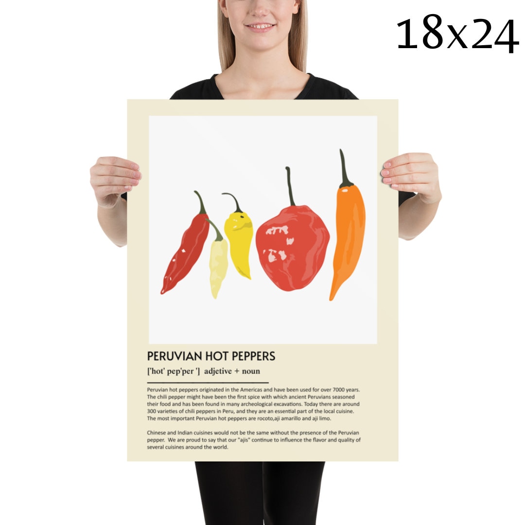 Cartel de Ají Peruano, Pimiento Picante Peruano, Ají Amarillo, Arte del ...