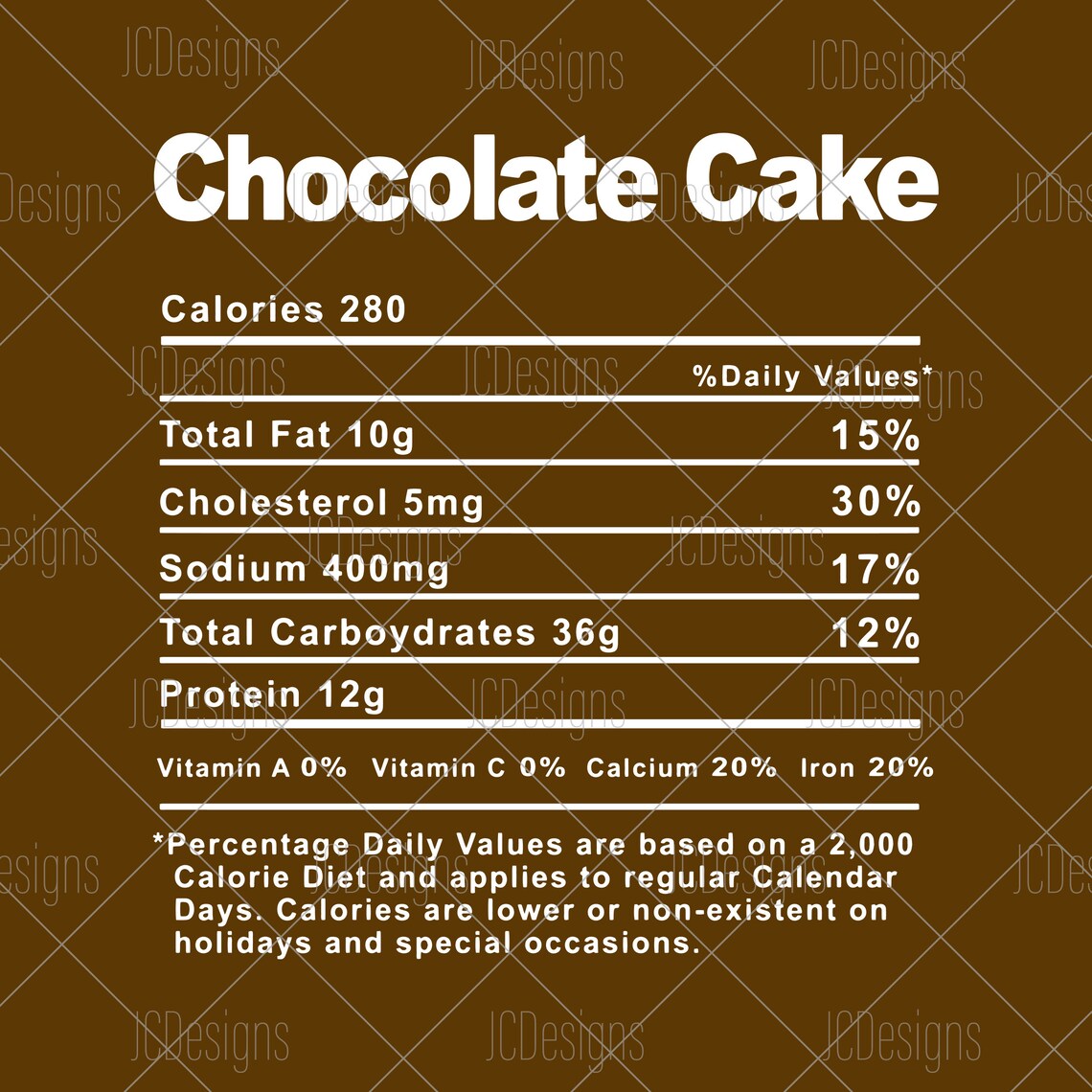 Chocolate Cake Food Nutrition Facts SVG Holiday Christmas | Etsy