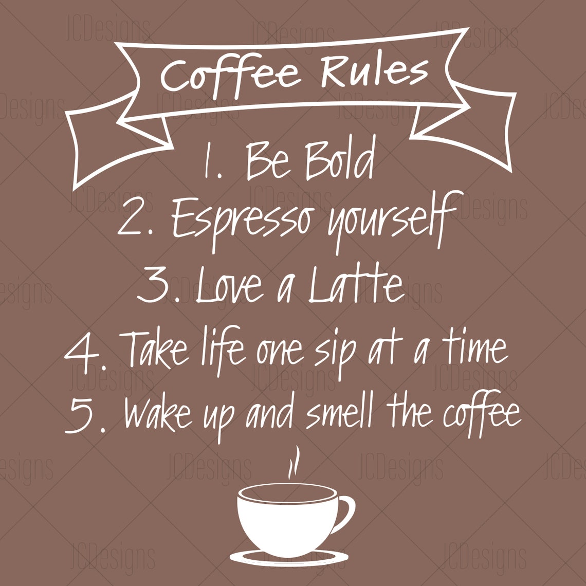 Coffee Rules SVG EPS PNG Vector Digital Design | Etsy