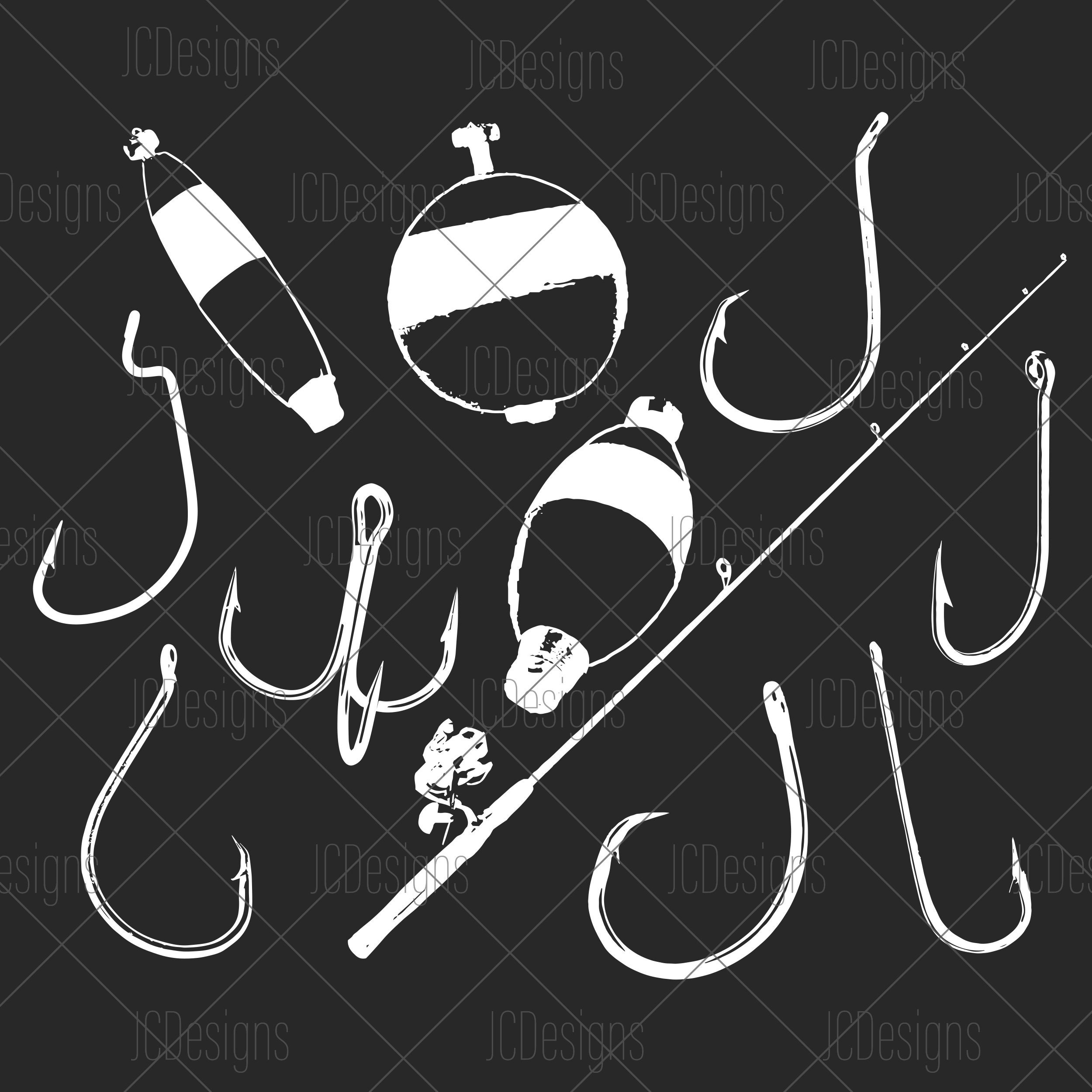 Fishing Tackle SVG Fish Hooks Svg Fishing Pole Svg Fish - Etsy
