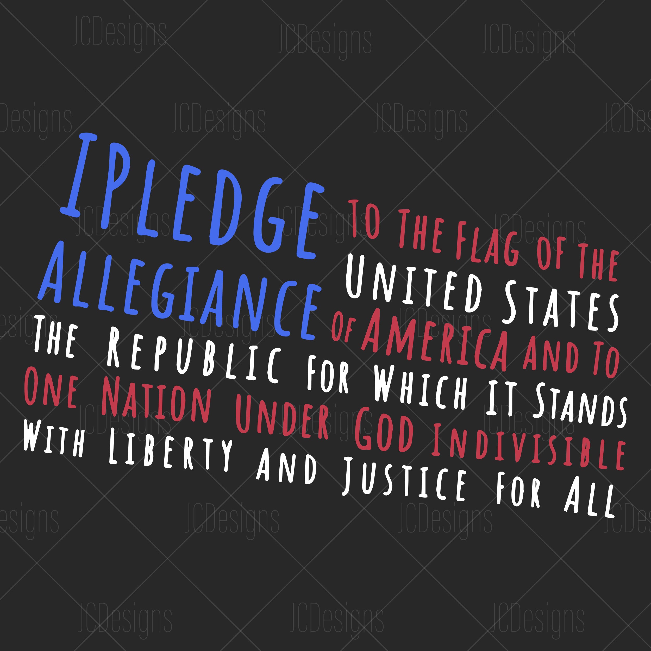 Pledge of Allegiance Flag Svg Eps Png Vector Digital | Etsy