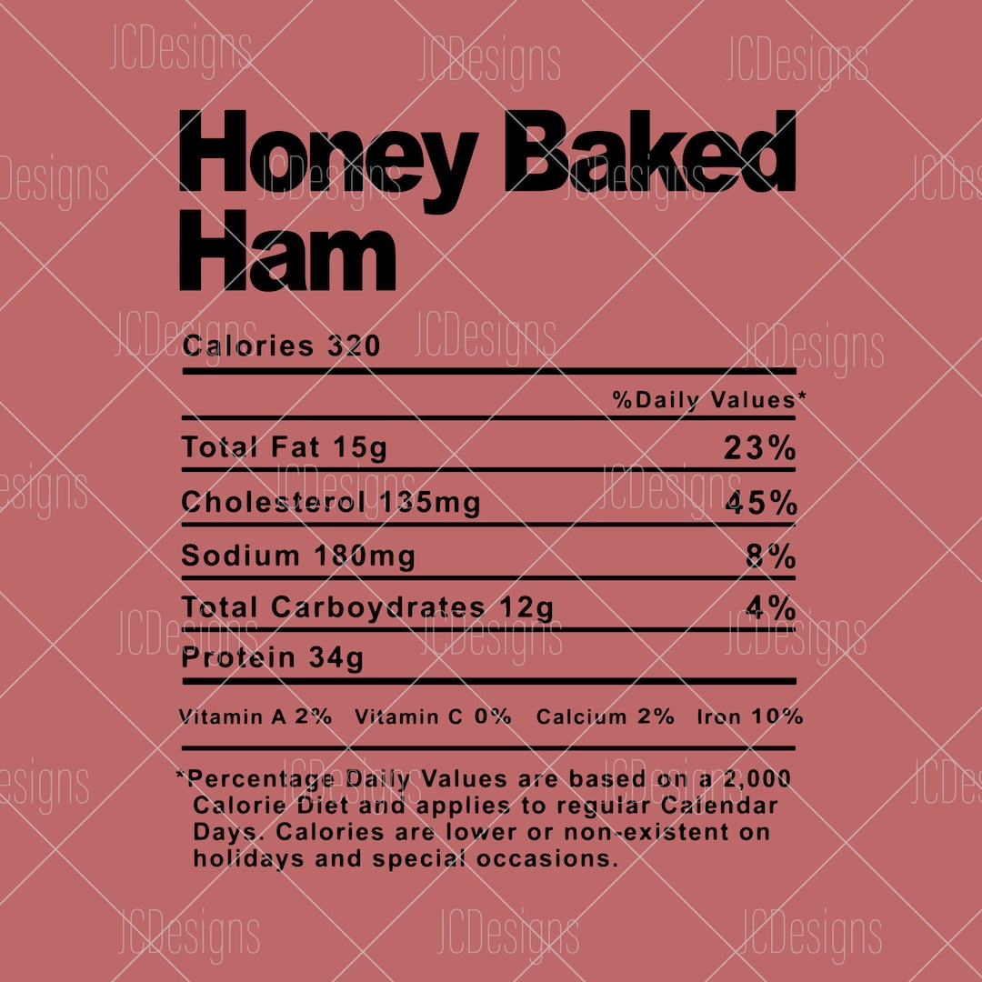 Honey Baked Ham Food Nutrition Facts SVG - Holiday Christmas ...