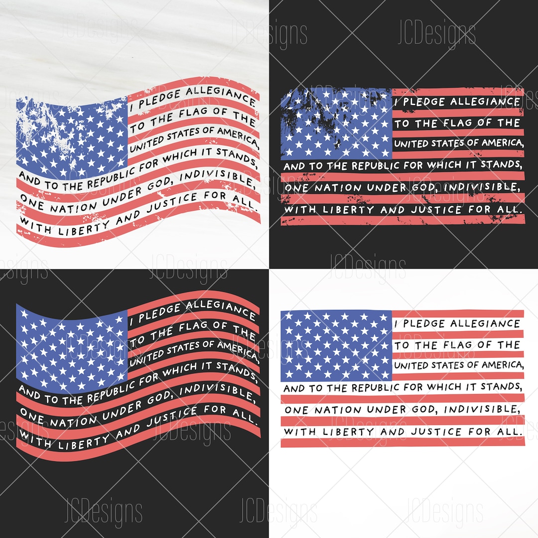 Pledge of Allegiance Flag SVG - Distressed Flag SVG - Waiving Flag SVG ...
