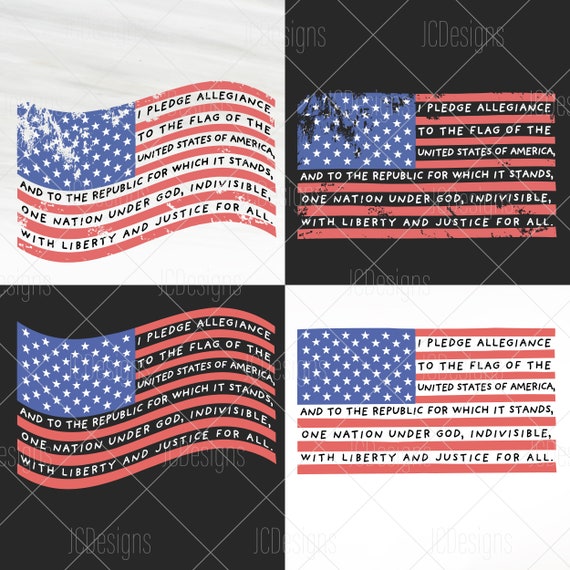 Pledge of Allegiance Flag SVG Distressed Flag SVG Waiving - Etsy