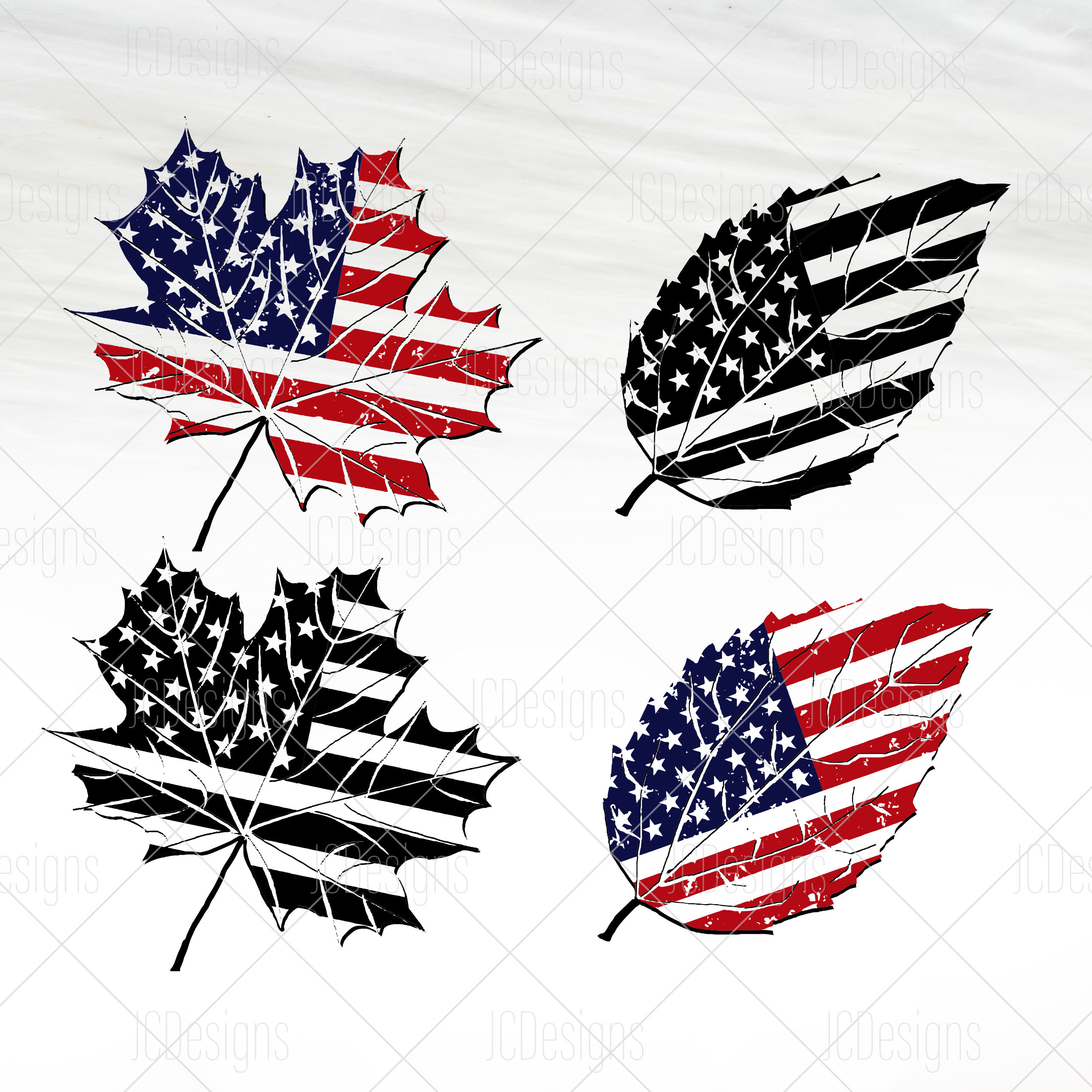 American Leaves SVG Fall Leaf SVG USA Flag Leaf | Etsy
