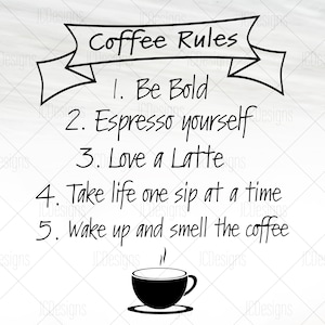 Coffee Rules - SVG EPS PNG Vector - Digital Design - Etsy