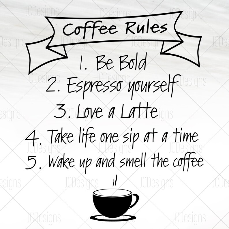 Coffee Rules SVG EPS PNG Vector Digital Design | Etsy