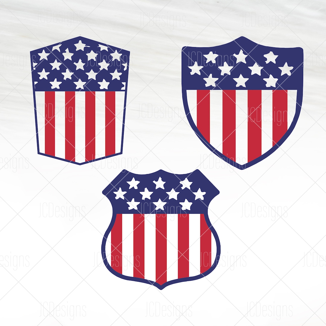 American Flag Shield Vector
