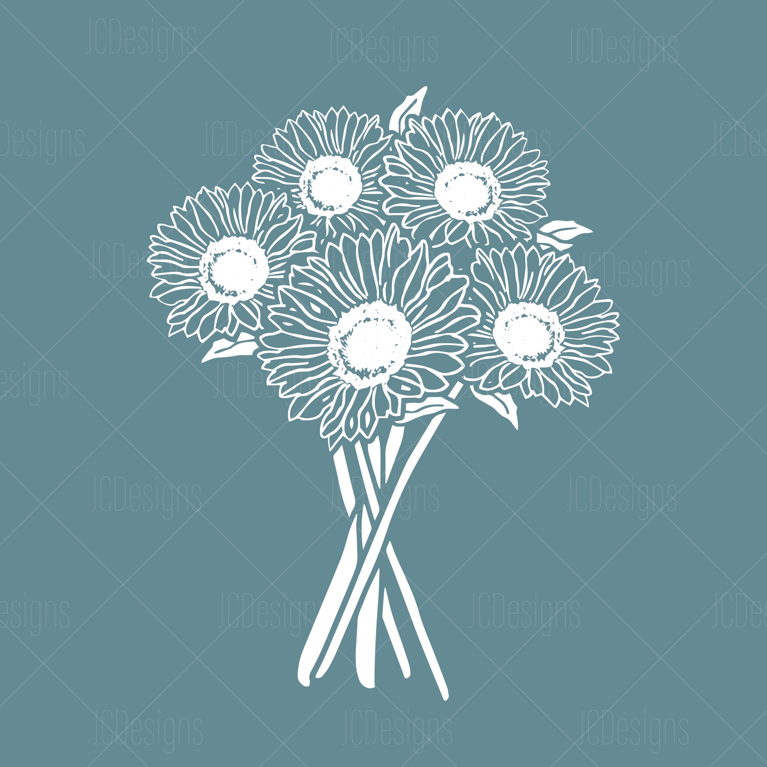 Sunflowers SVG Sunflower Bouquet SVG Svg Eps Png Vector | Etsy