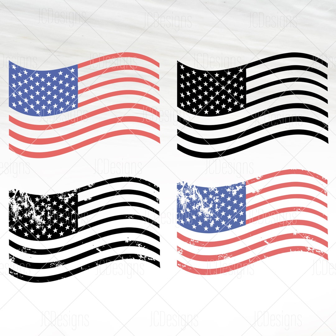 USA Waiving American Flag - Svg Eps Png Vector - Freedom Digital Design ...