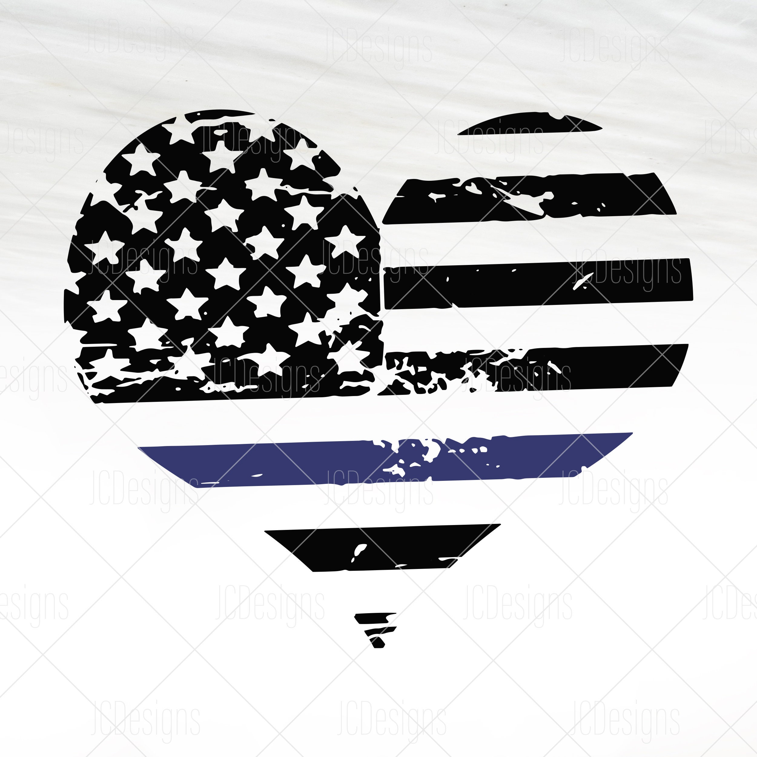 Back the Blue Heart SVG Blue Line Heart SVG USA American - Etsy