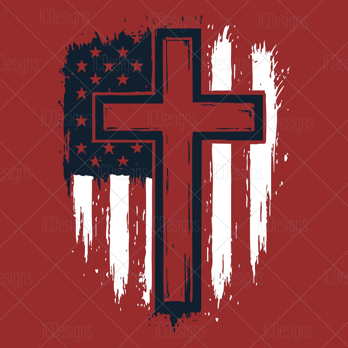 Cross With USA Flag SVG - Christian Cross American Flag Svg - USA ...