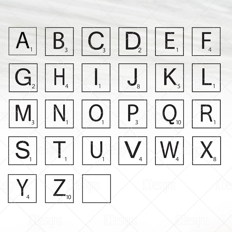 Scrabble Letter Tiles SVG Scrabble Svg Scrabble Tiles A-Z | Etsy