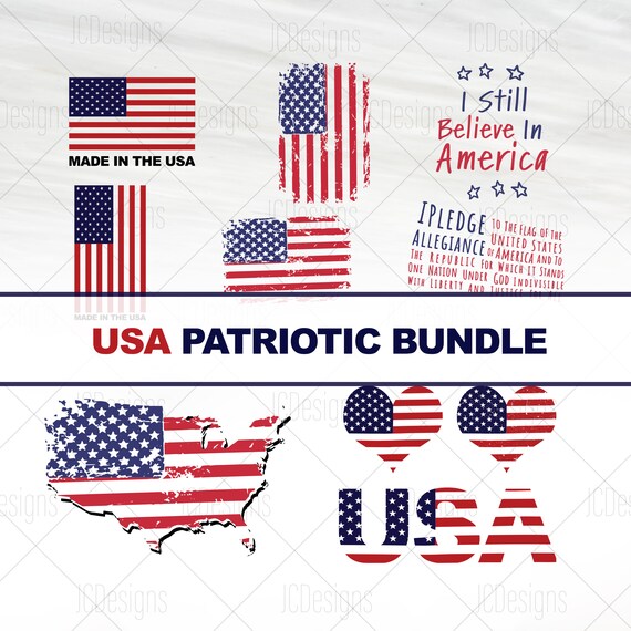USA Patriotic Bundle USA American SVG Svg Eps Png Vector - Etsy