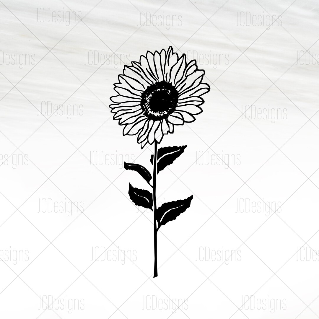 Sunflower SVG - Single Sunflower SVG - Svg Eps Png Vector - Digital ...