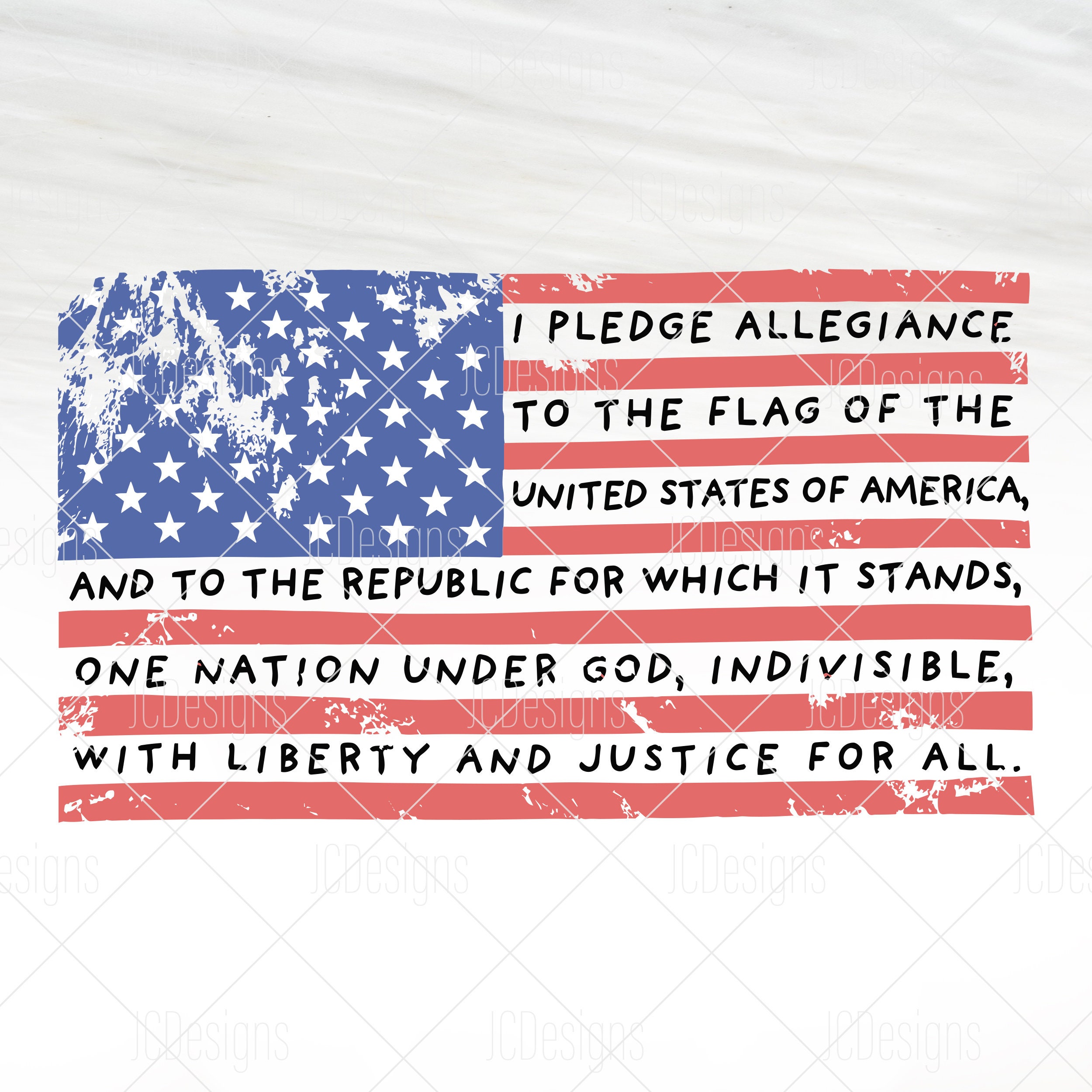Pledge of Allegiance Flag SVG Distressed Flag SVG Waiving - Etsy